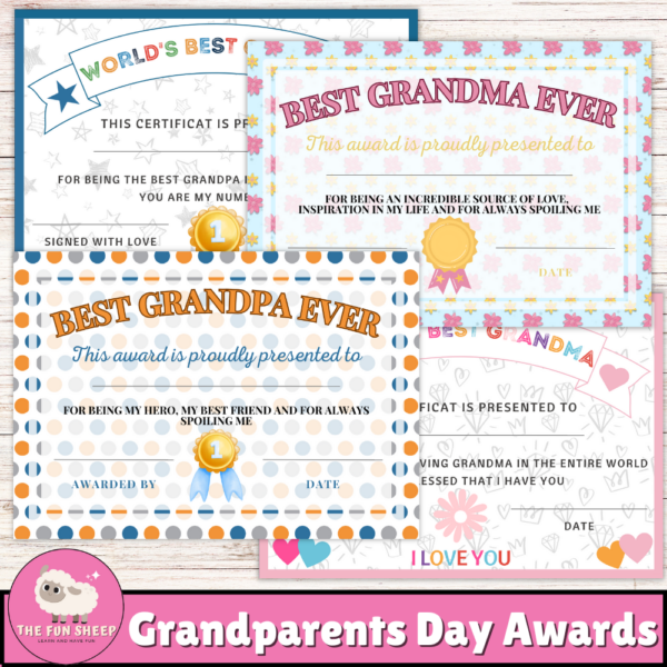 Grandparents Day Awards | Printable Certificates for Grandma & Grandpa ...