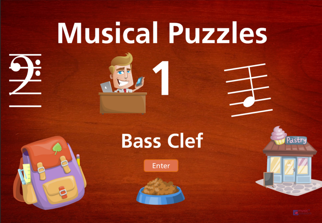Musical Puzzles 1 Treble and Bass Clef Interactive and Printable Module ...