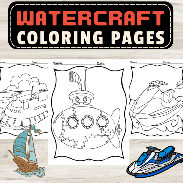 Watercraft Coloring Pages for Kids: 10 Aquatic Adventures to Color ...