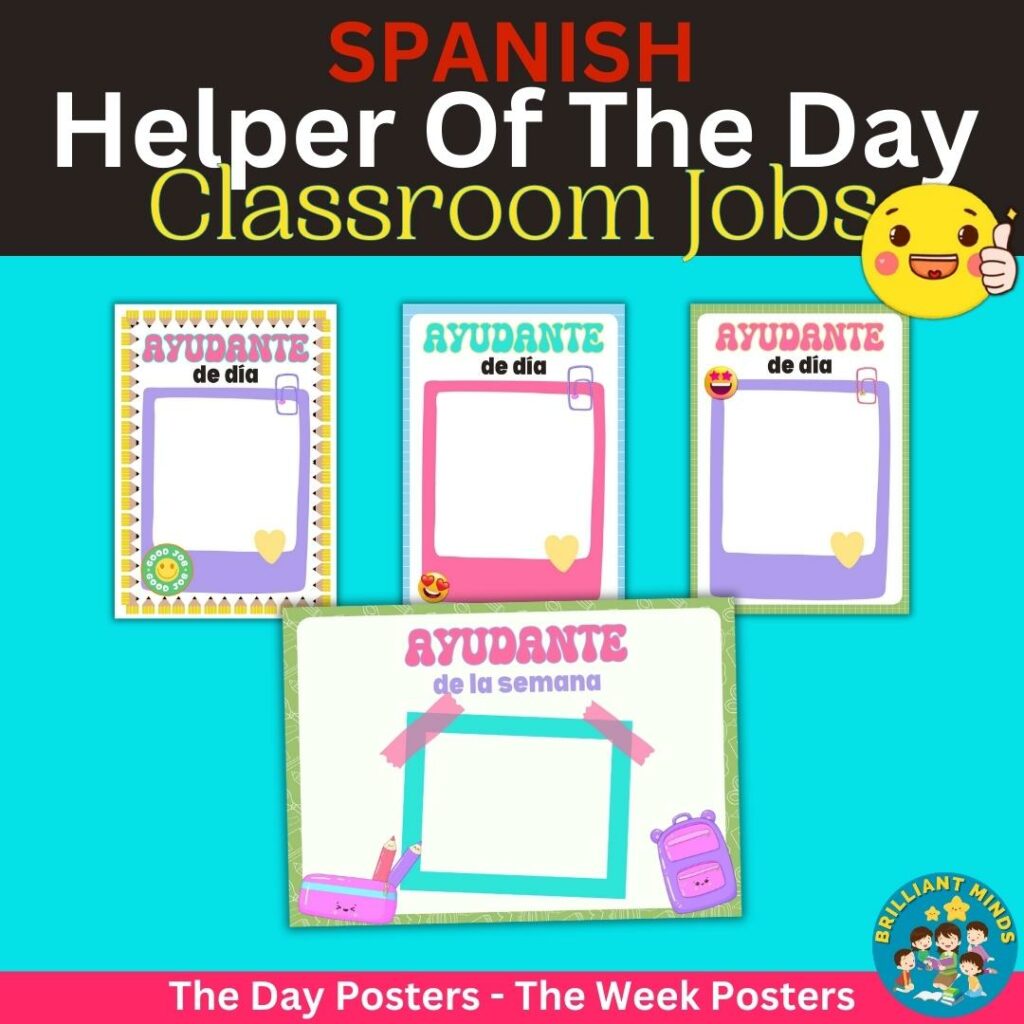 Spanish Student Helper Of The Day | Classroom Jobs | week Poster - Made ...