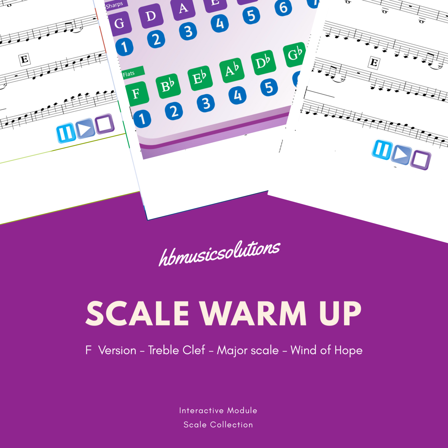 Scale Warm Up F Instruments Treble Clef Interactive and Printable ...