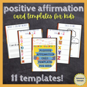 Positive Affirmation / Self-Love Worksheets | Card Templates for ...