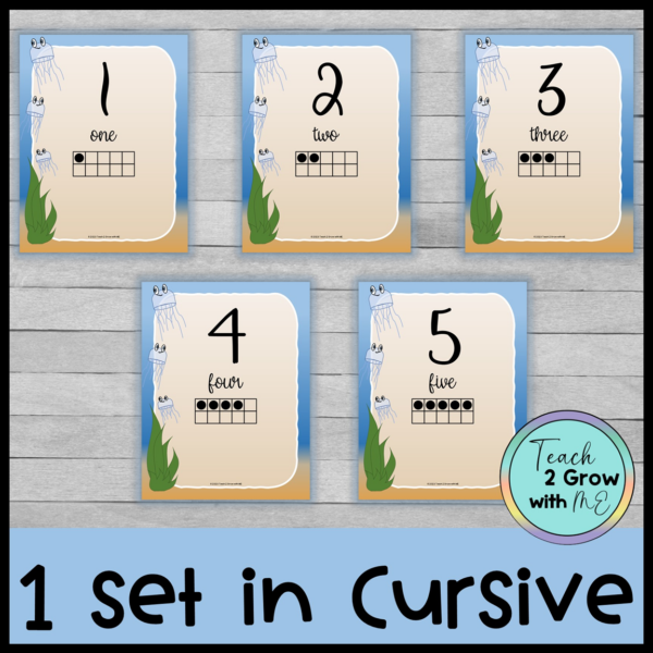 Number Posters 0-30, 40-100 by 10s Under the Sea Ocean Classroom Decor ...