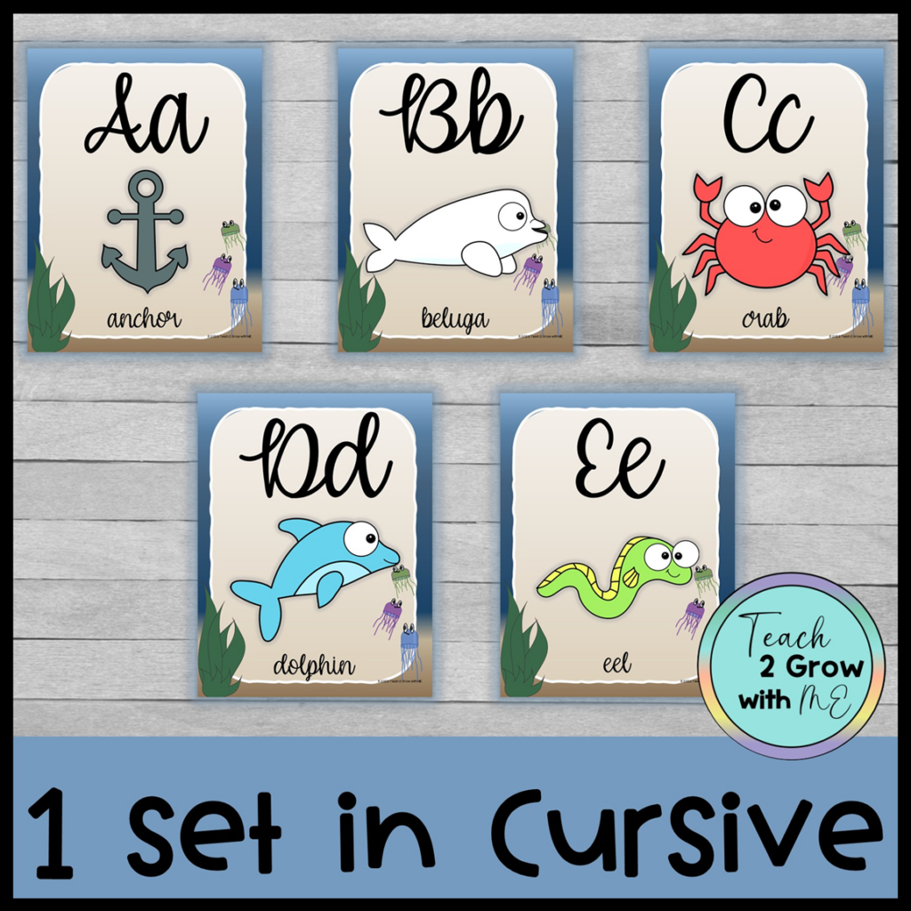 Alphabet Posters Under the Sea Ocean Classroom Decor Set 2 | Made By ...