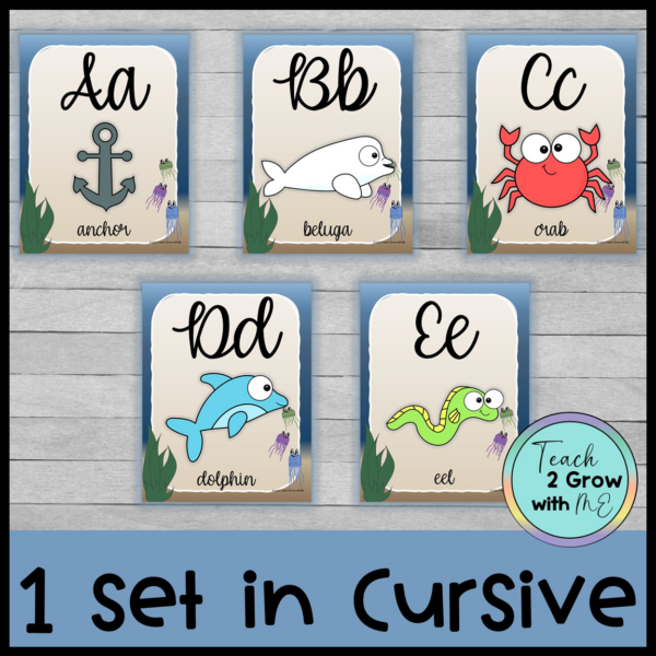 Alphabet Posters Under the Sea Ocean Classroom Decor Set 2 | Made By ...