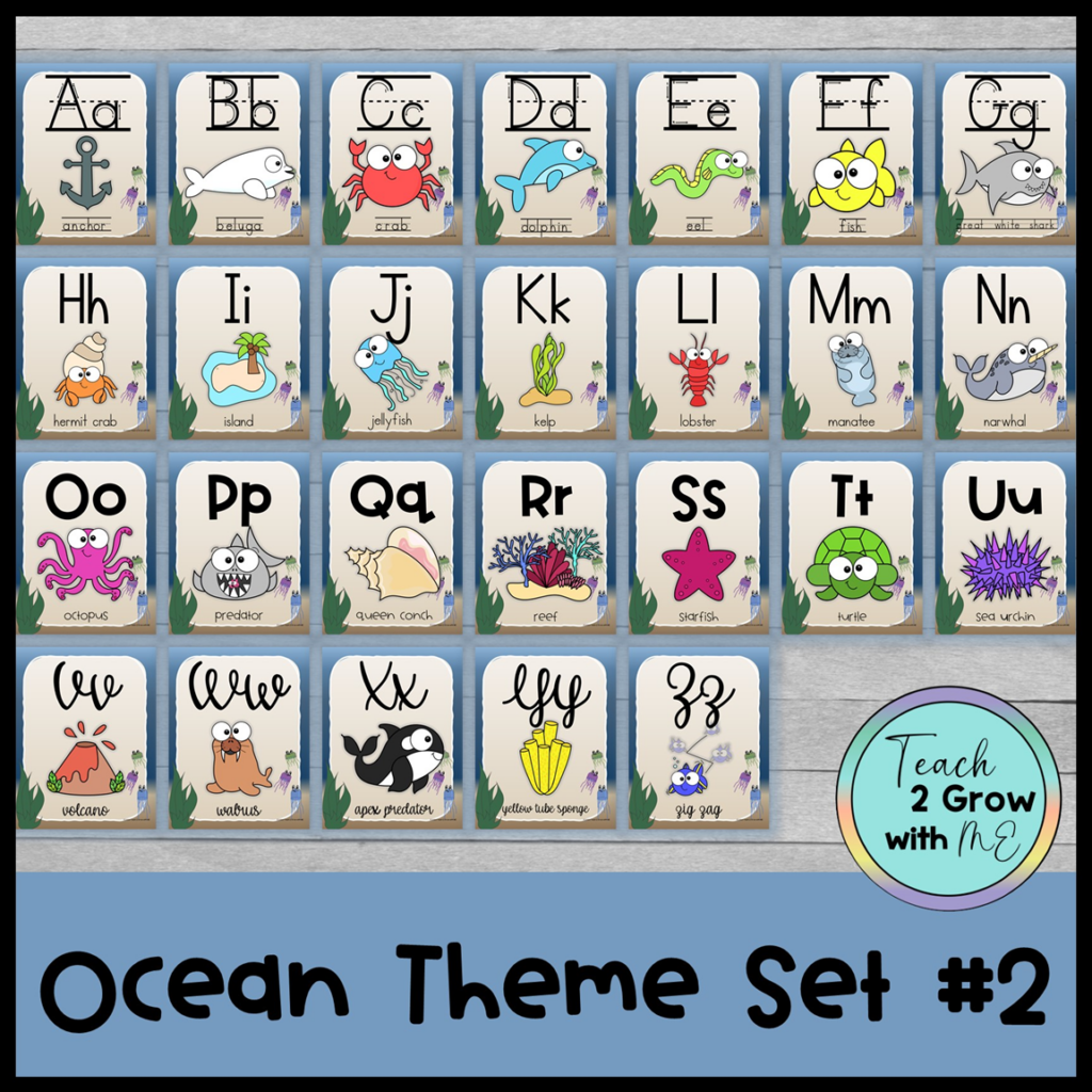 Alphabet Posters Under the Sea Ocean Classroom Decor Set 2 | Made By ...