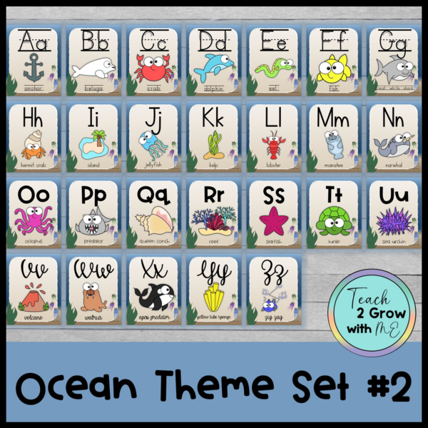 Alphabet Posters Under the Sea Ocean Classroom Decor Set 2 | Made By ...