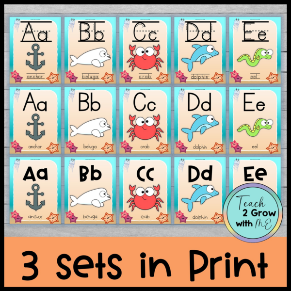 Alphabet Posters Under the Sea Ocean Classroom Decor Set 3 | Made By ...