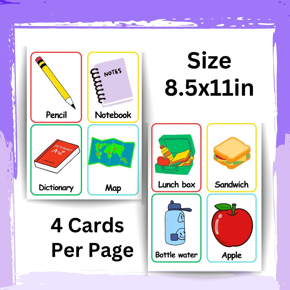 Back-to-School Vocabulary Flashcards | School Supplies. | Made By Teachers