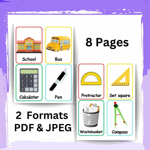 Back-to-School Vocabulary Flashcards | School Supplies. | Made By Teachers