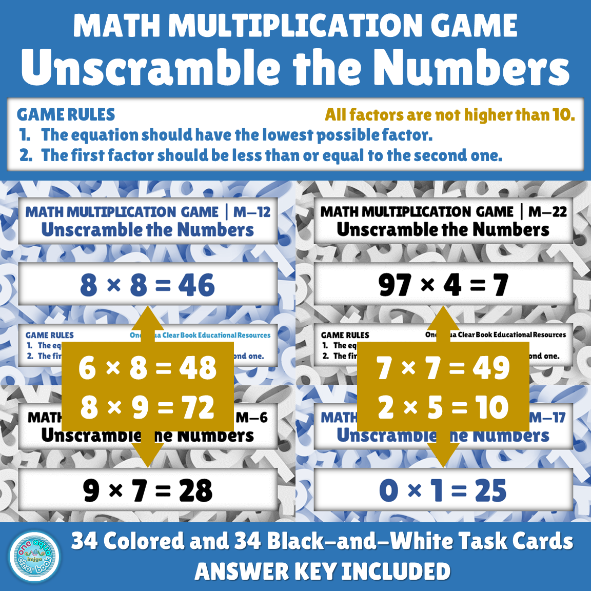 128 Math Addition, Subtraction, Multiplication, & Division Game Task ...