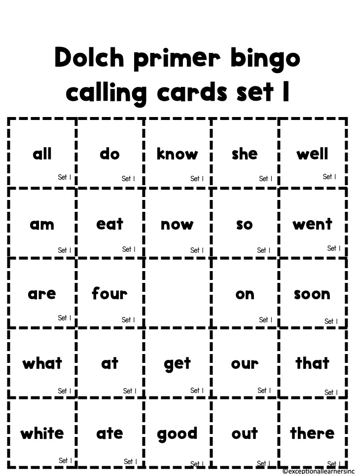 Dolch Primer Bingo Game and Literacy Center | Made By Teachers