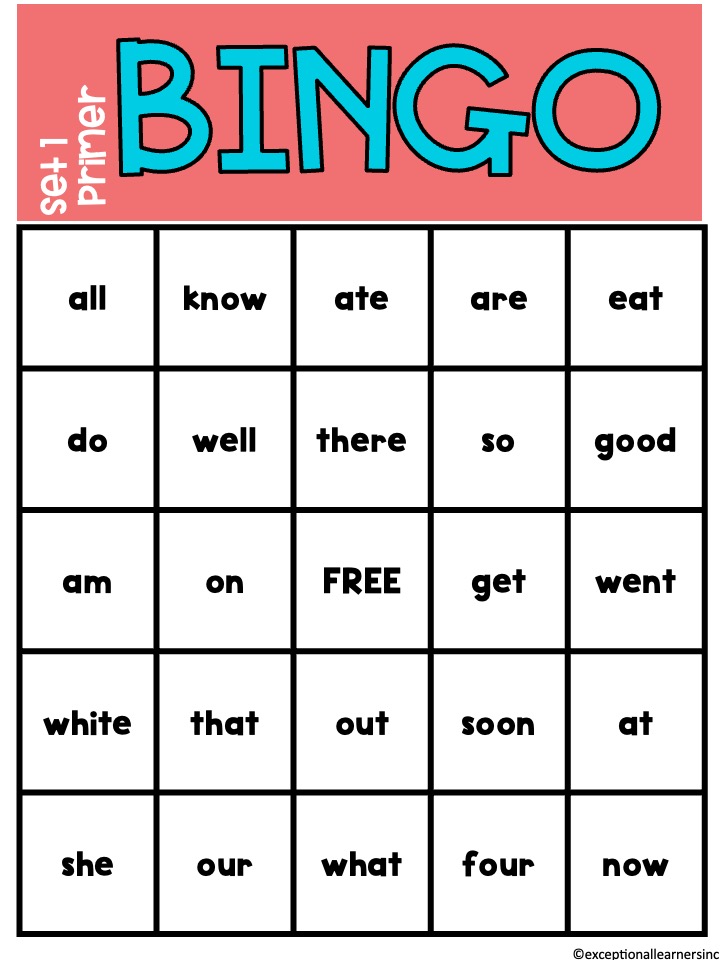 Dolch Primer Bingo Game and Literacy Center | Made By Teachers