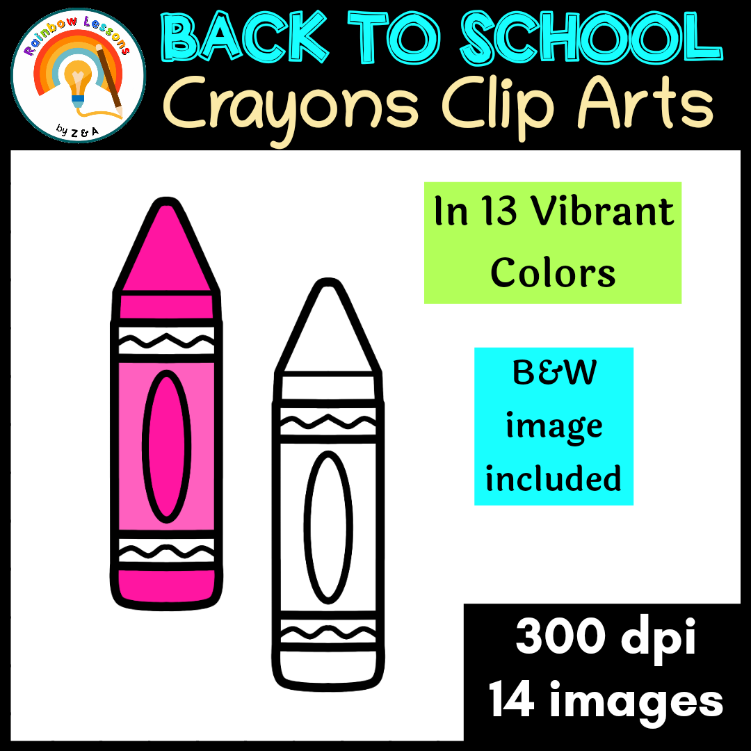 Crayons Clip Art | Colorful Crayons Clipart | Rainbow Crayon Clipart ...