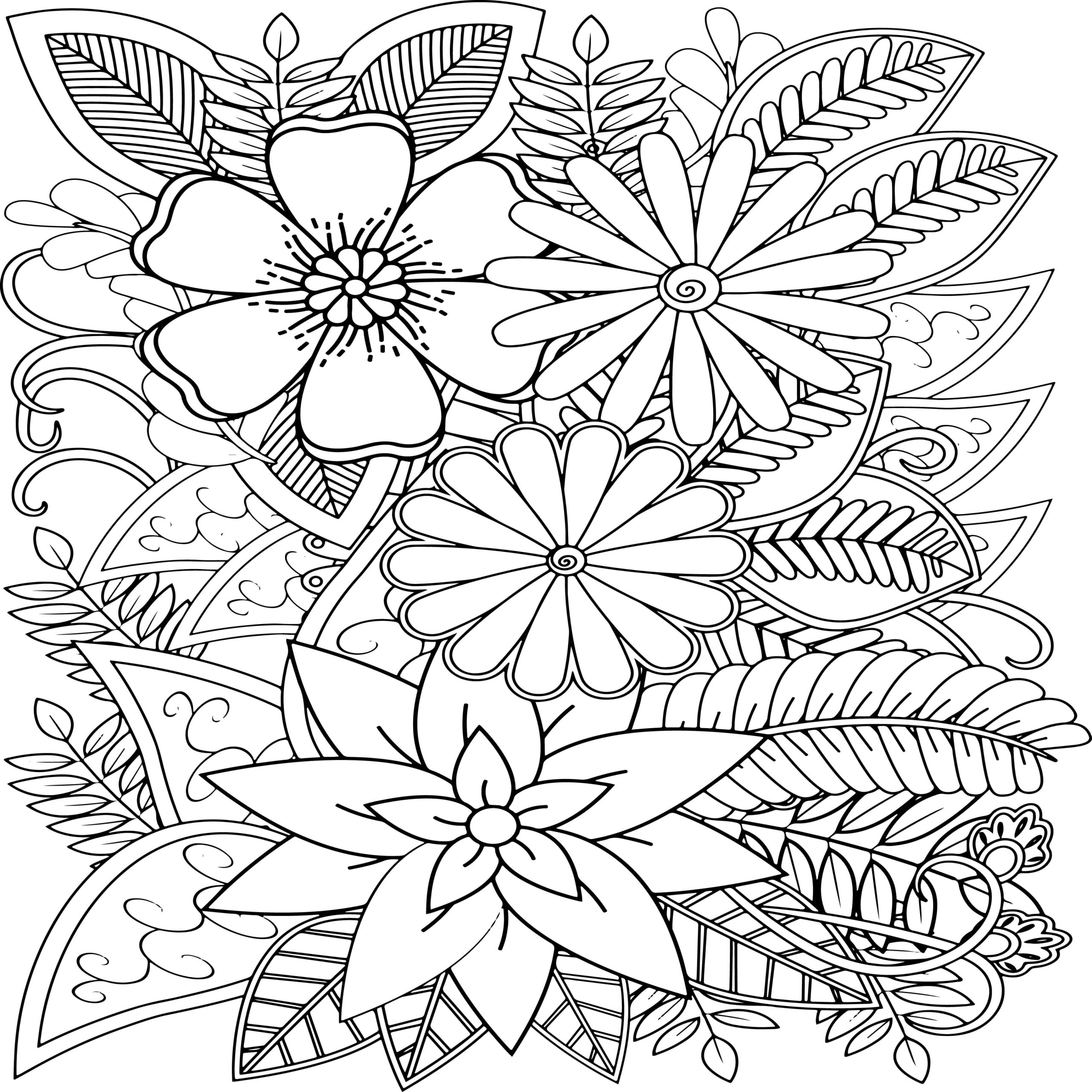 Zentangle Flowers Coloring Book with: Flowers, Trees, Succulents | Made ...