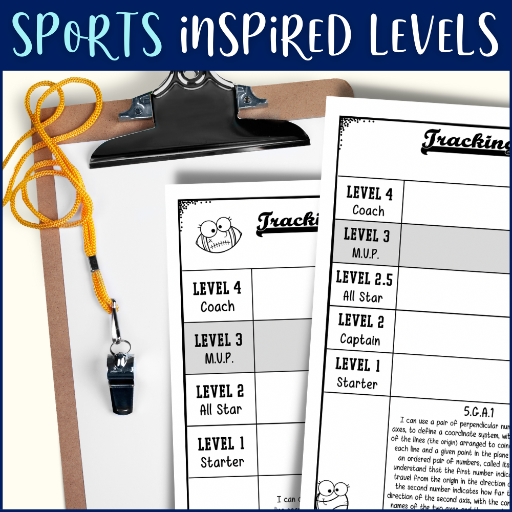 Math Student Data Tracking Sheets for 5th Grade CCSS - Sports Themed ...