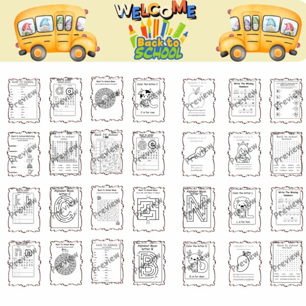Back to School Alphabet Puzzle Bundle | Made By Teachers