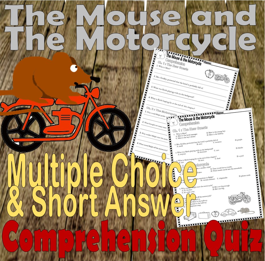 The Mouse and the Motorcycle Reading Questions Quiz Tests | Made By ...