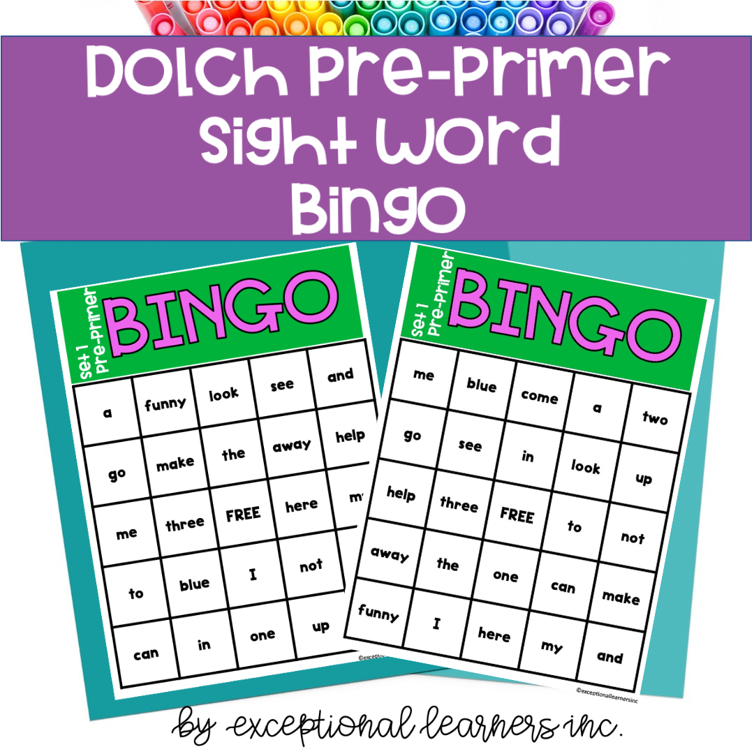 Dolch Pre Primer Bingo Game and Literacy Center | Made By Teachers