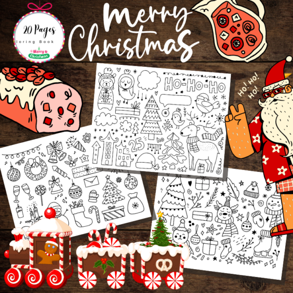 Christmas Doodle Coloring Pages -Christmas Coloring Pages -Doodle ...