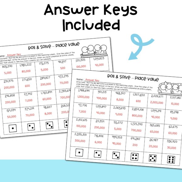 Place Value Activity Roll and Solve - 4th Grade - Dollar Deal - Made By ...