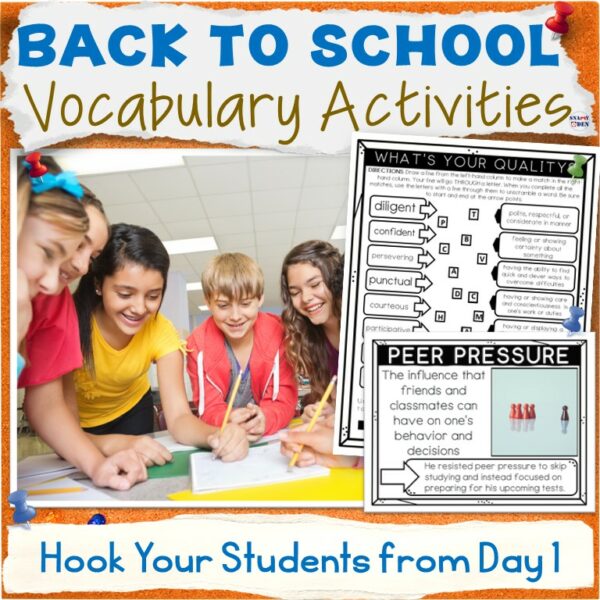 Back to School Vocabulary Activities: Word Wall, Vocab Hunt, Games ...