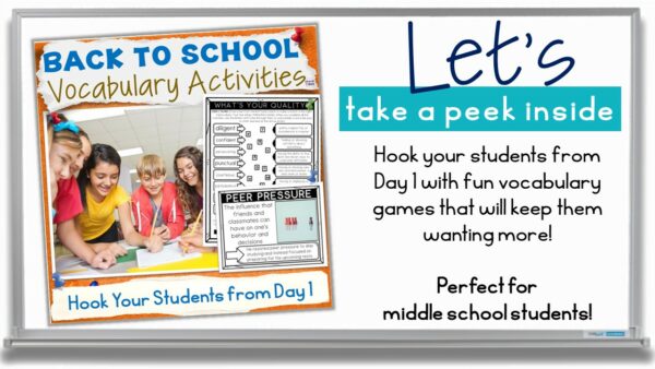Back to School Vocabulary Activities: Word Wall, Vocab Hunt, Games ...