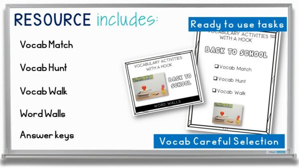 Back to School Vocabulary Activities: Word Wall, Vocab Hunt, Games ...