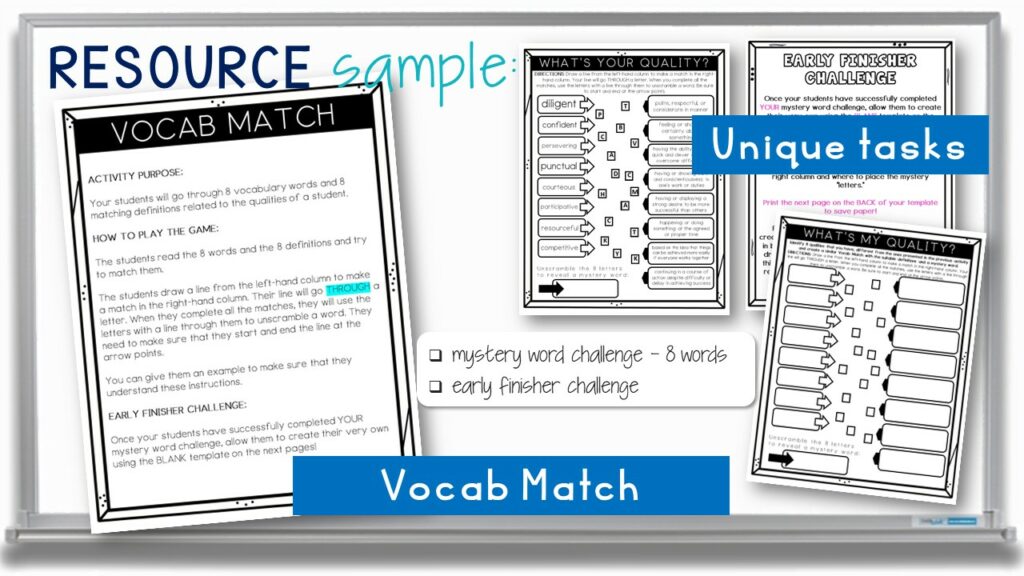 Back to School Vocabulary Activities: Word Wall, Vocab Hunt, Games ...