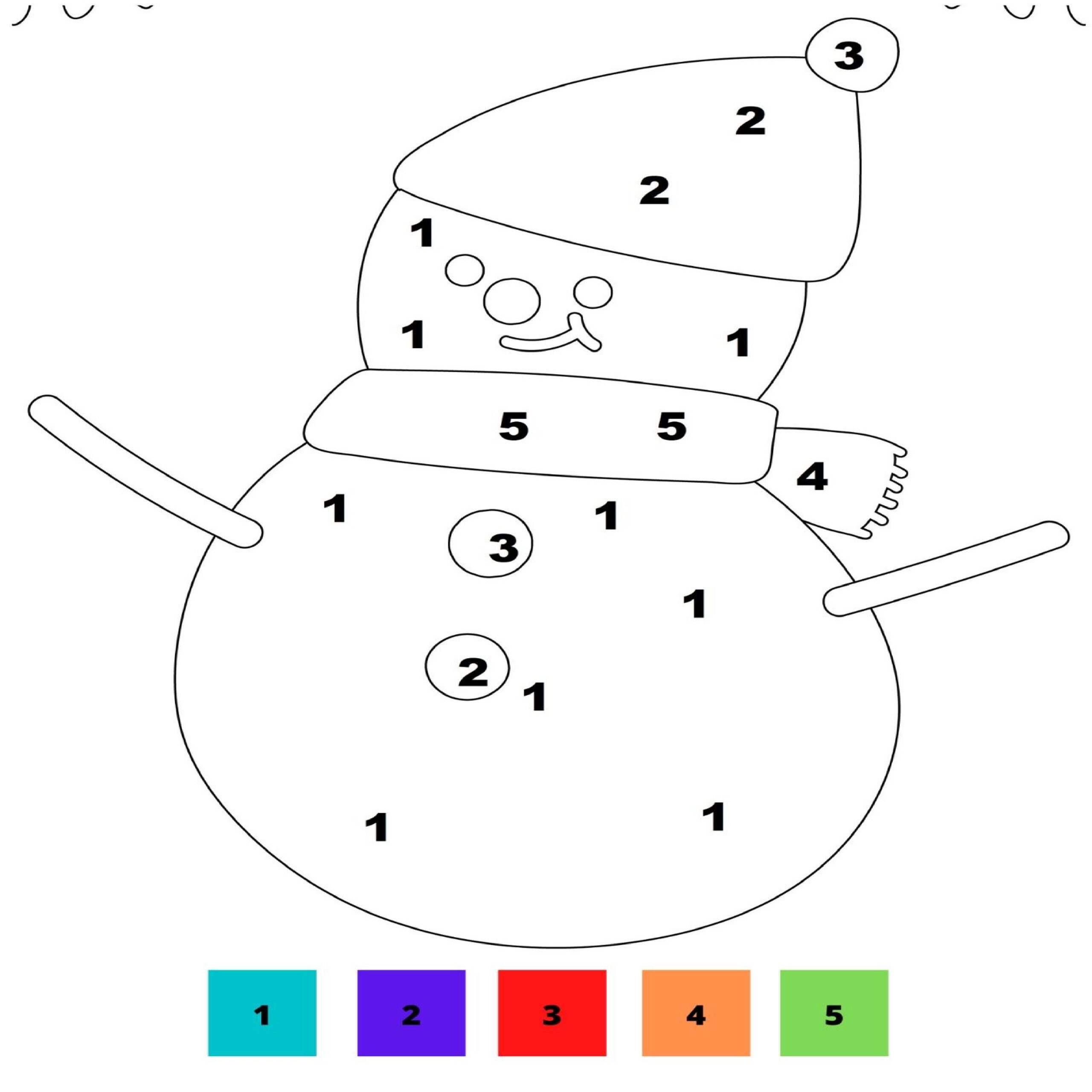 Christmas Color By Numbers of Winter Christmas Holiday Scenes | Made By ...