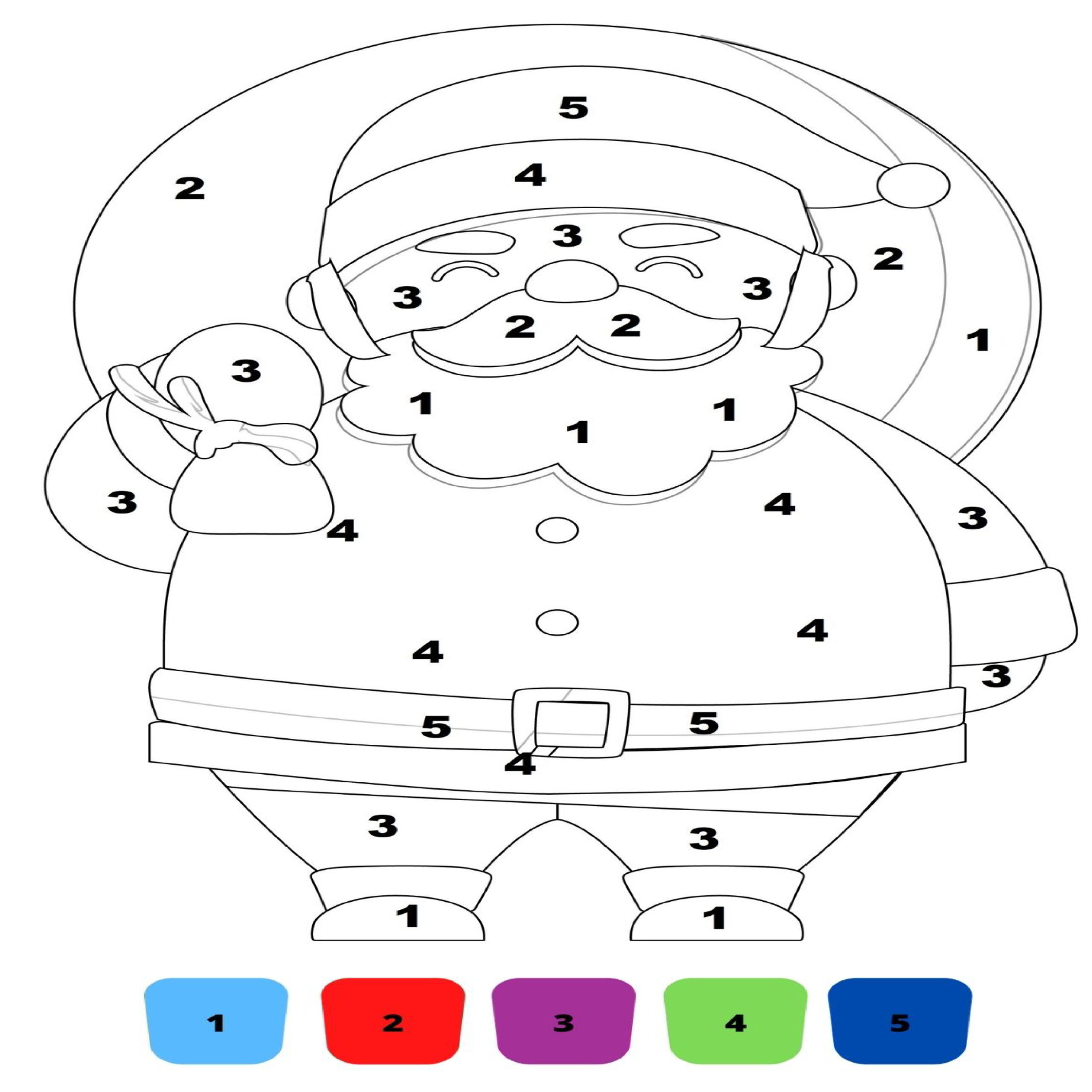 Christmas Color By Numbers of Winter Christmas Holiday Scenes | Made By ...