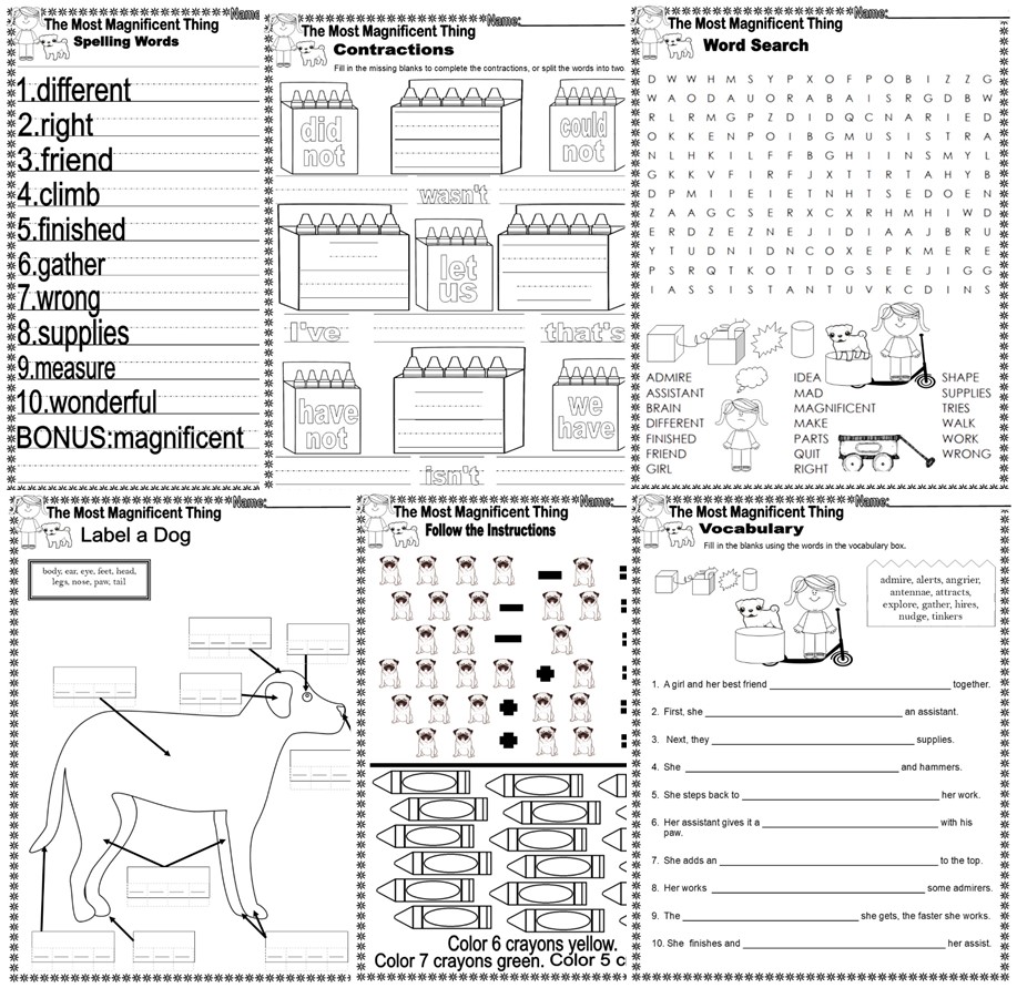 The Most Magnificent Thing Book Companion Reading Comprehension | Made ...