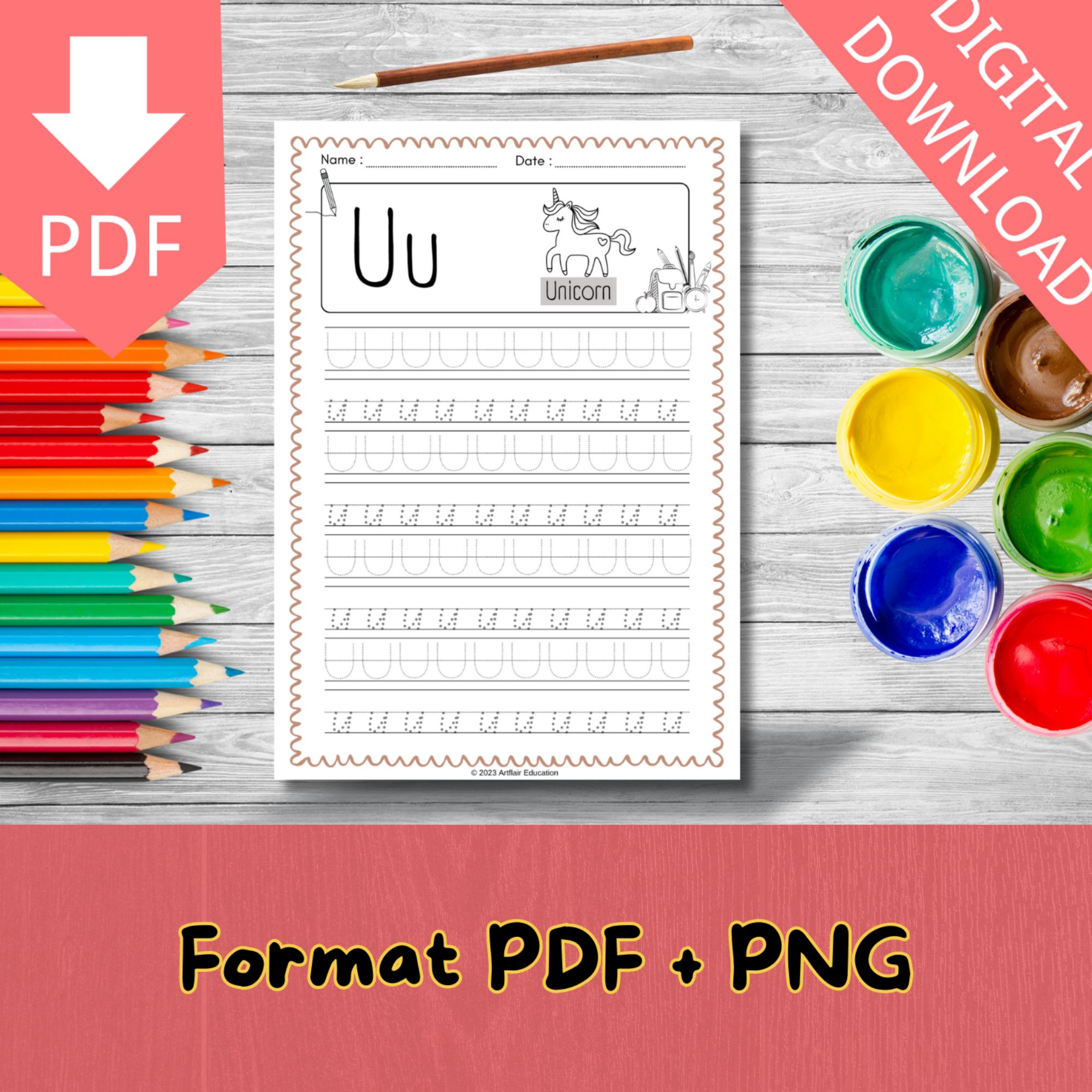 Alphabet tracing worksheets! 26 Printable practice writing letters ...