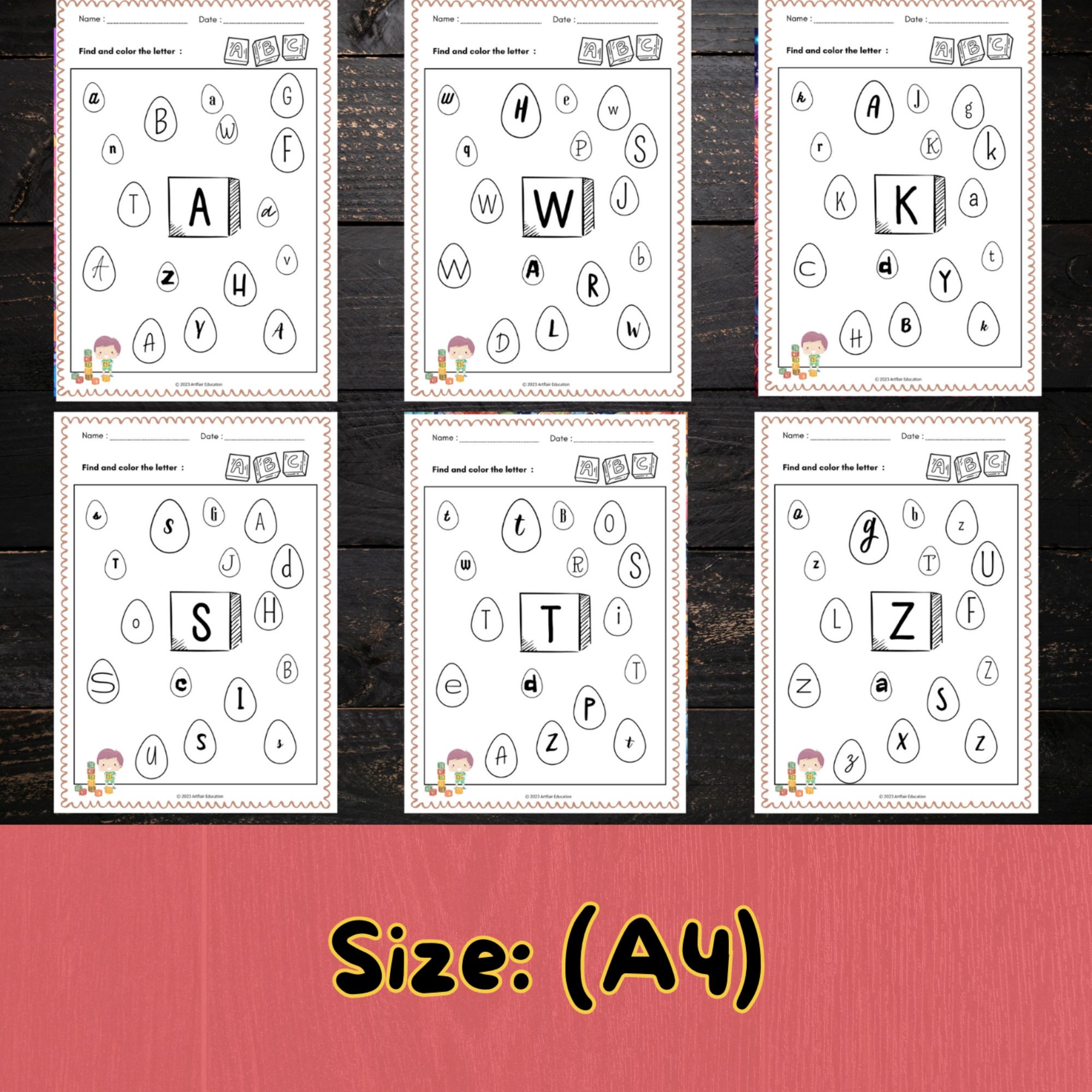 Alphabet Recognition and coloring worksheets! Alphabet Hunt! | Made By ...