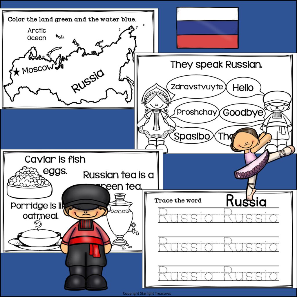 Russia Mini Book for Early Readers - A Country Study - Made By Teachers