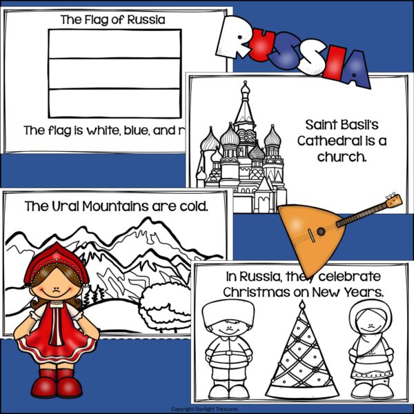 Russia Mini Book for Early Readers - A Country Study - Made By Teachers