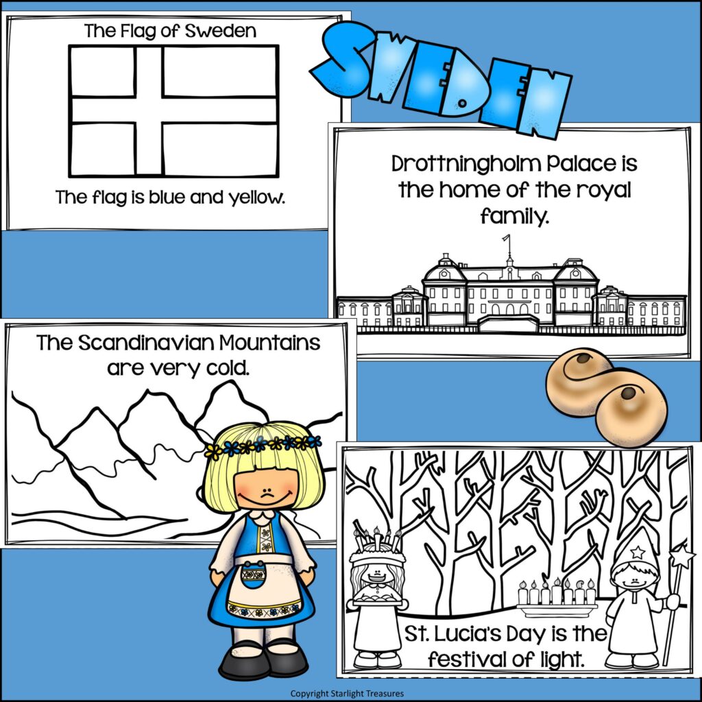 Sweden Mini Book for Early Readers - A Country Study - Made By Teachers