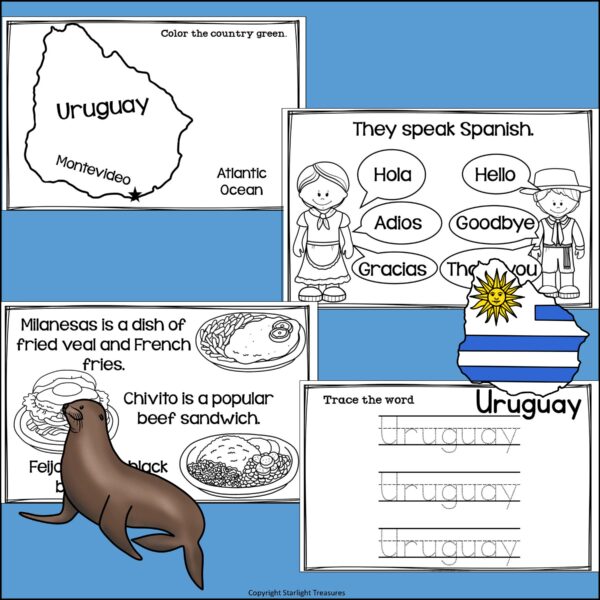 Uruguay Mini Book for Early Readers - A Country Study - Made By Teachers