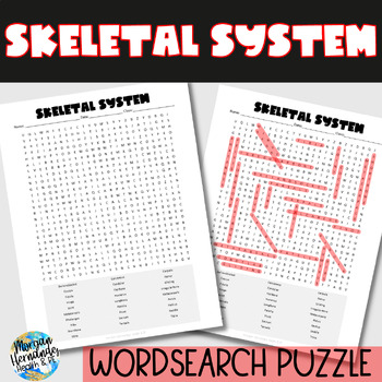Skeletal System Word Search Puzzle | Made By Teachers