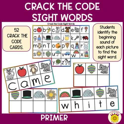 Crack the Sight Word Code Primer Cards and Worksheets - Made By Teachers