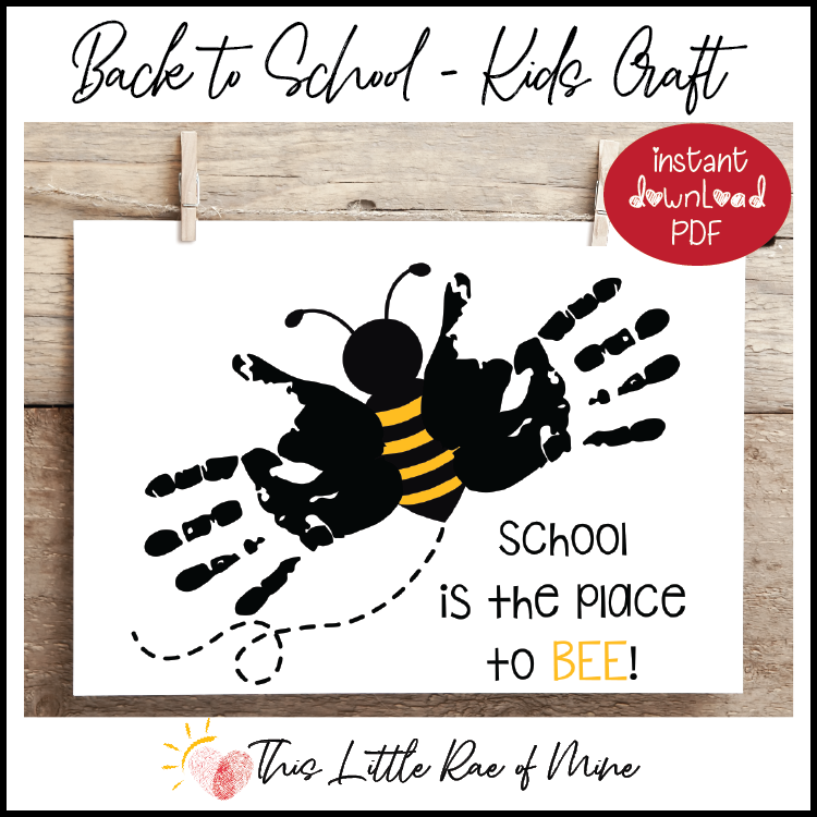 School is the place to BEE - Back to School - first day - handprint Art ...