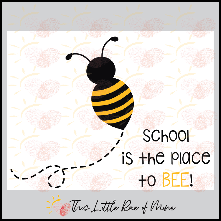 School is the place to BEE - Back to School - first day - handprint Art ...