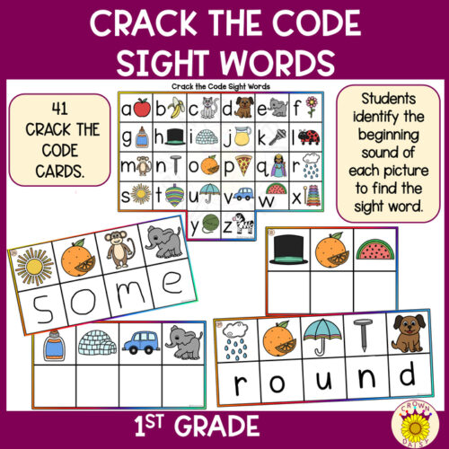 Crack the Sight Word Code First Grade Cards and Worksheets | Made By ...