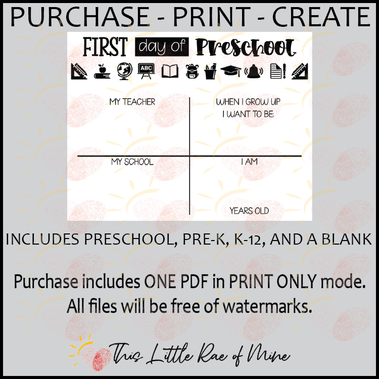 First Day of School - photo prop BUNDLE - Back to school - keepsake ...