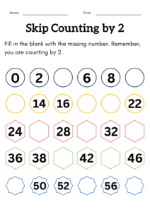 Skip Counting by 2 (0 to 100) - kindergarten skip counting by 2 ...