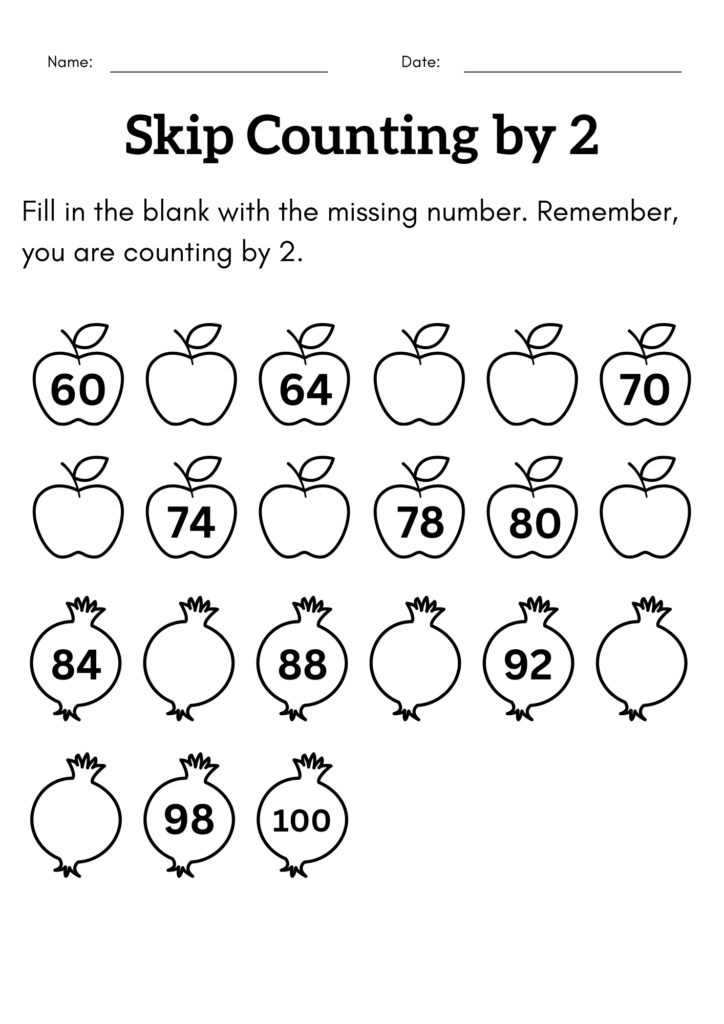 Skip Counting by 2 (0 to 100) - kindergarten skip counting by 2 ...