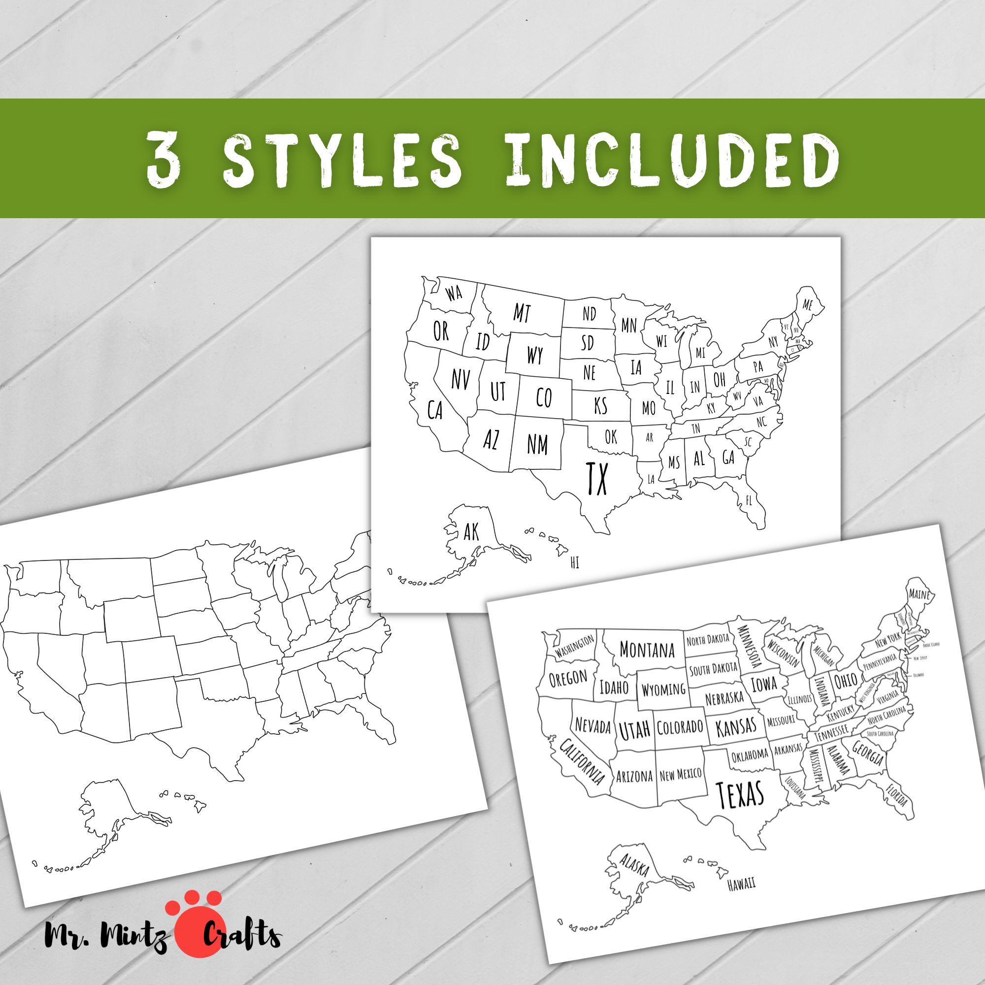 United States Map Coloring Page Printable | US Map for Coloring for ...