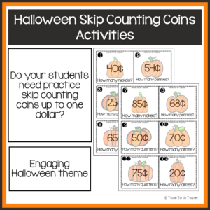 Halloween Math: Money Center Activities - Counting Coins up to One ...