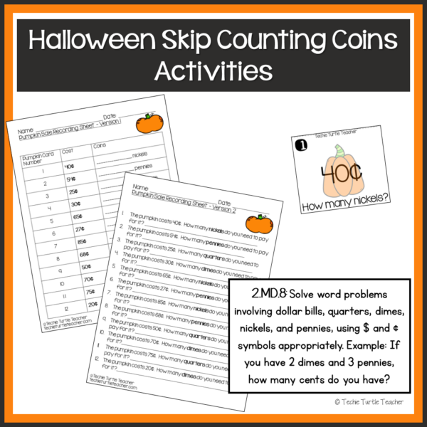 Halloween Math: Money Center Activities - Counting Coins up to One ...