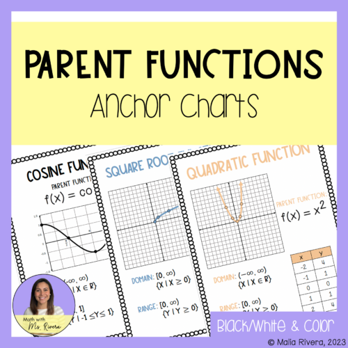 Parent Functions Anchor Charts - Made By Teachers